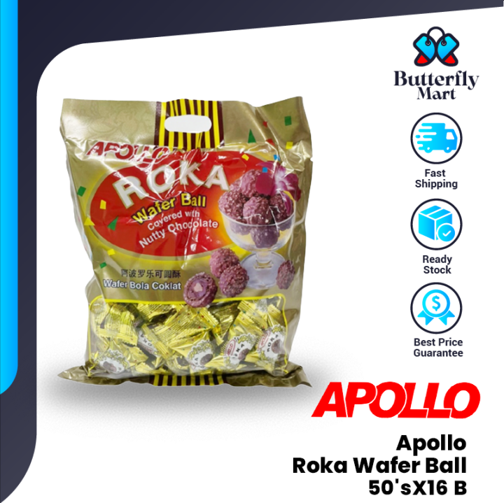 Apollo Roka Wafer Ball Covered With Nutty Chocolate 1070G 50's B Biskut ...