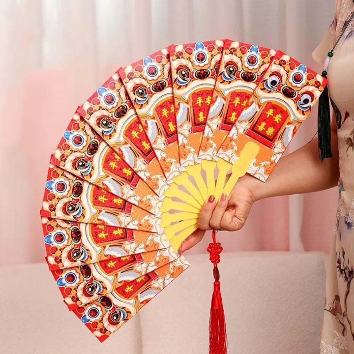 MOONGLADE Truyền thống Thiết kế quạt phong bì đỏ với nút thắt Trung ...
