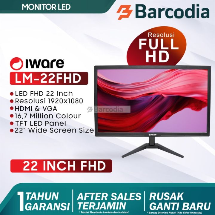 Monitor LED WIDE Iware 22 Inch 22" LM22D LM-22FHD HDMI VGA | Lazada ...