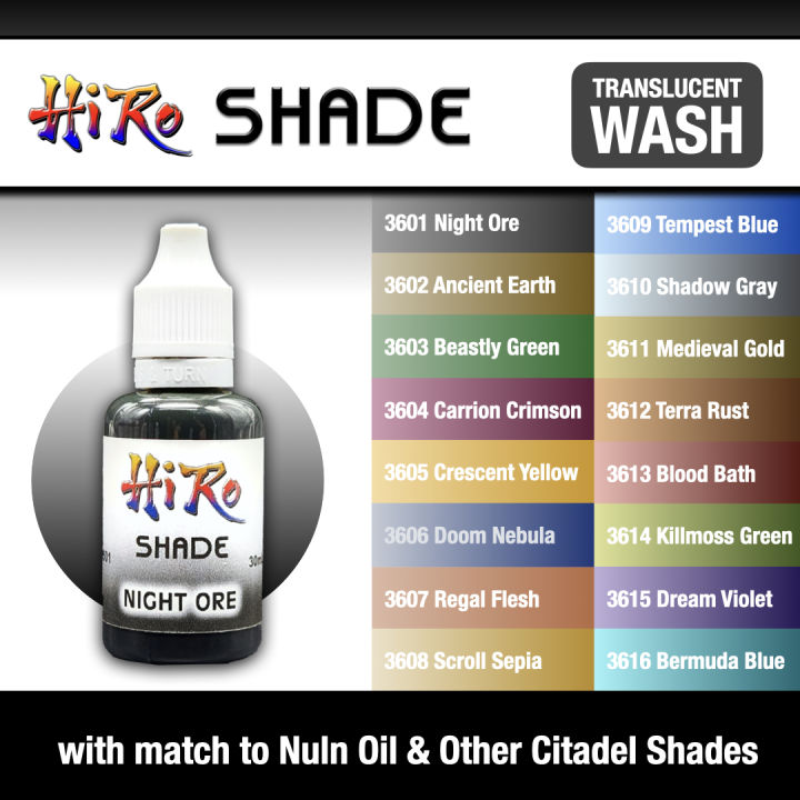 Hiro Shade | Translucent Wash (30ml) Alternative to Nuln Oil and ...