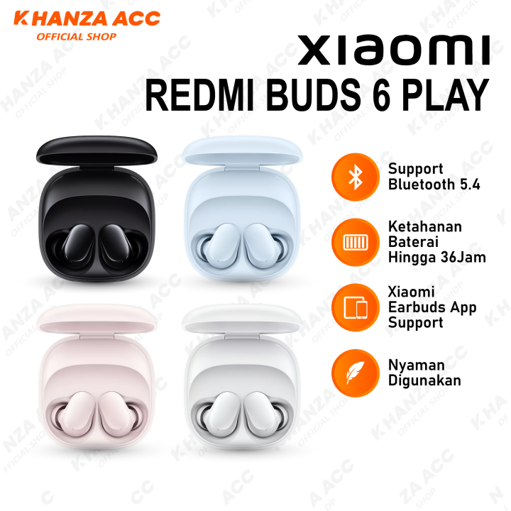 Xiaomi Redmi Buds 6 Play Tws Earphone Bluetooth 5.4 Baterai Hingga 36 ...
