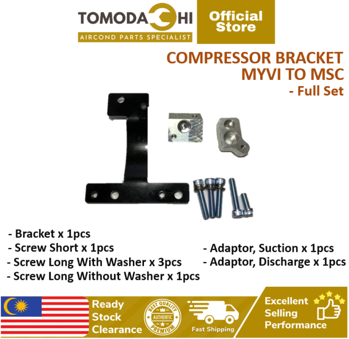 TOMODACHI Compressor Bracket Complete Set Perodua Myvi To MSC Perodua ...