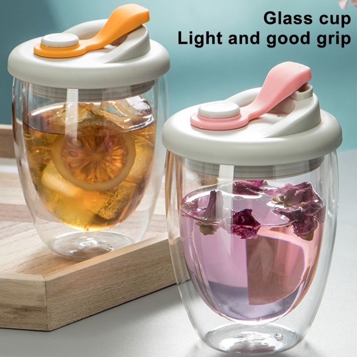 Double Wall Insulated Drinking Glass Cup Coffee Tea Juice Transparent ...