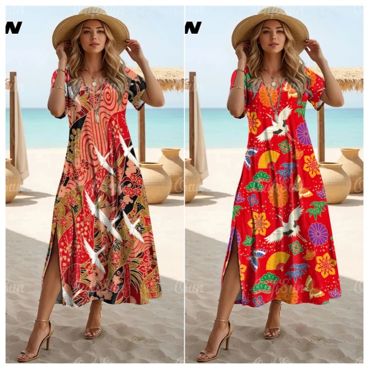 ชุดเดรสเซ็กซี่คอวีชุดติดตั้งสีแดงชุดปีใหม่สำหรับผู้หญิงสไตล์จีนเครน ...