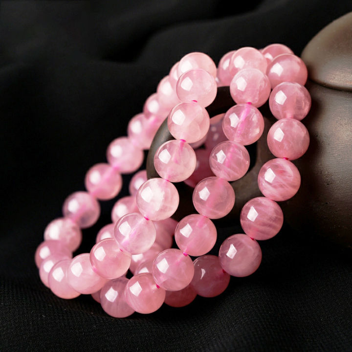 Natural Pink Crystal Bead Bracelet Madagascar Hibiscus Single Circle ...
