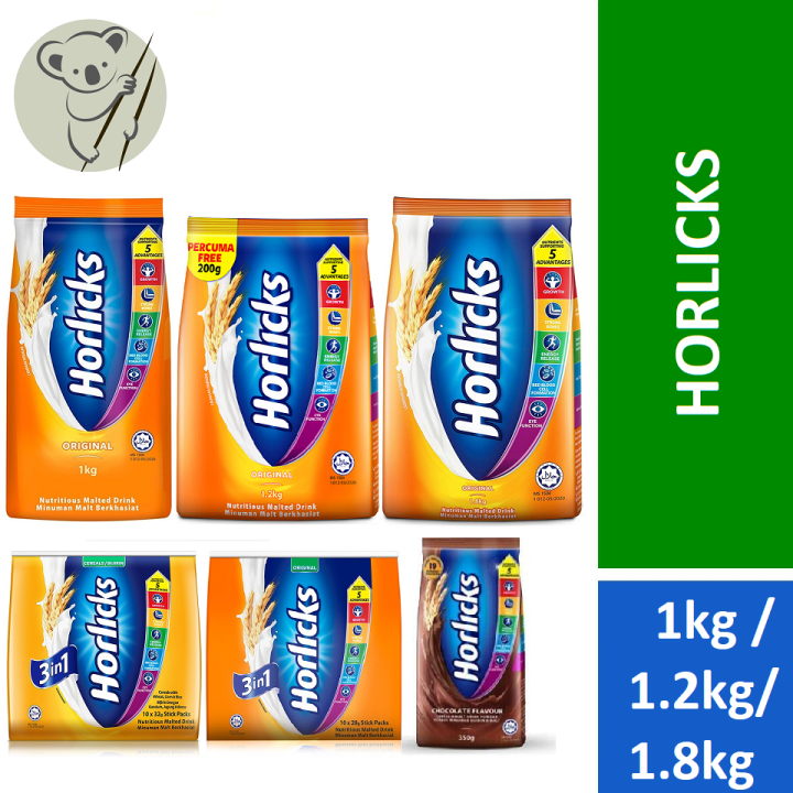 800g/ 320g / 900g / 1.2kg / 1.65kg / 10s / 12s 3in1 Horlicks Chocolate Original Malted Drinks ...