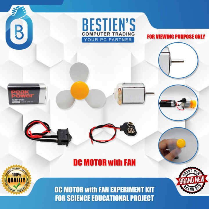 DC MOTOR with FAN EXPERIMENT KIT FOR SCIENCE EDUCATIONAL PROJECT ...