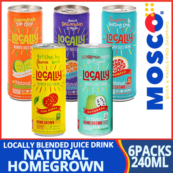 Locally Blended Juice Drink Guyabano, Dalandan, Pomelo, Pink Guava & Calamansi 240ml (Pack of 6 ...