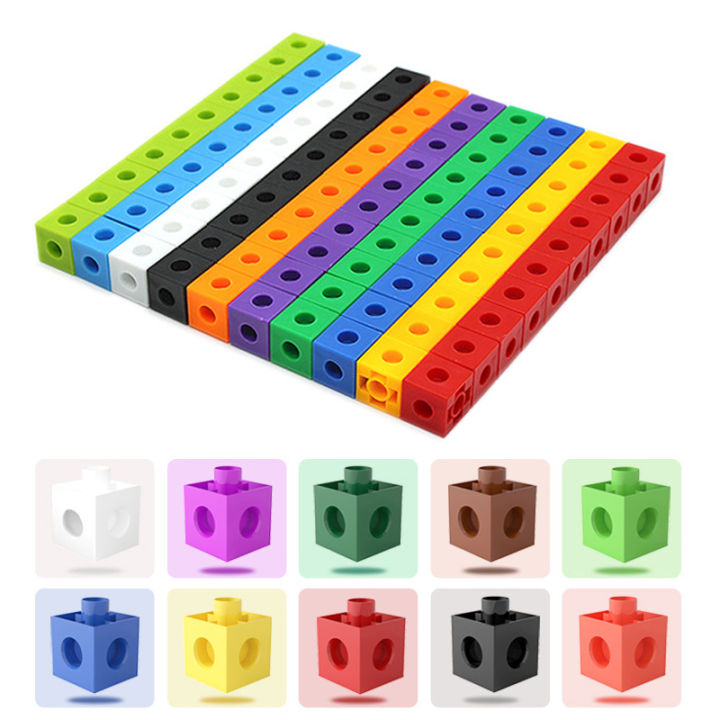 PINGZ 10 Colors Graphics Math Link Cubes Baby Geometric Counting Cubes ...