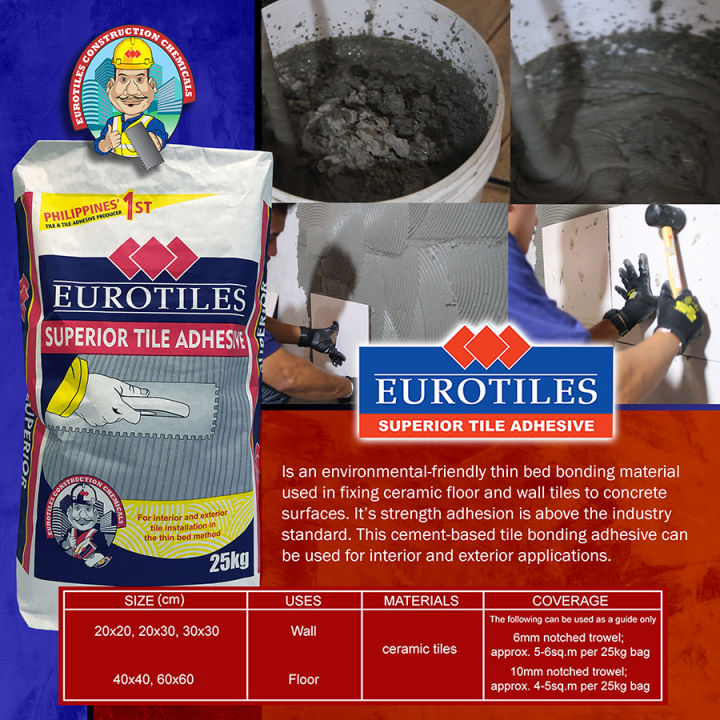 Eurotiles Superior Tile Adhesive 25kg | Lazada PH