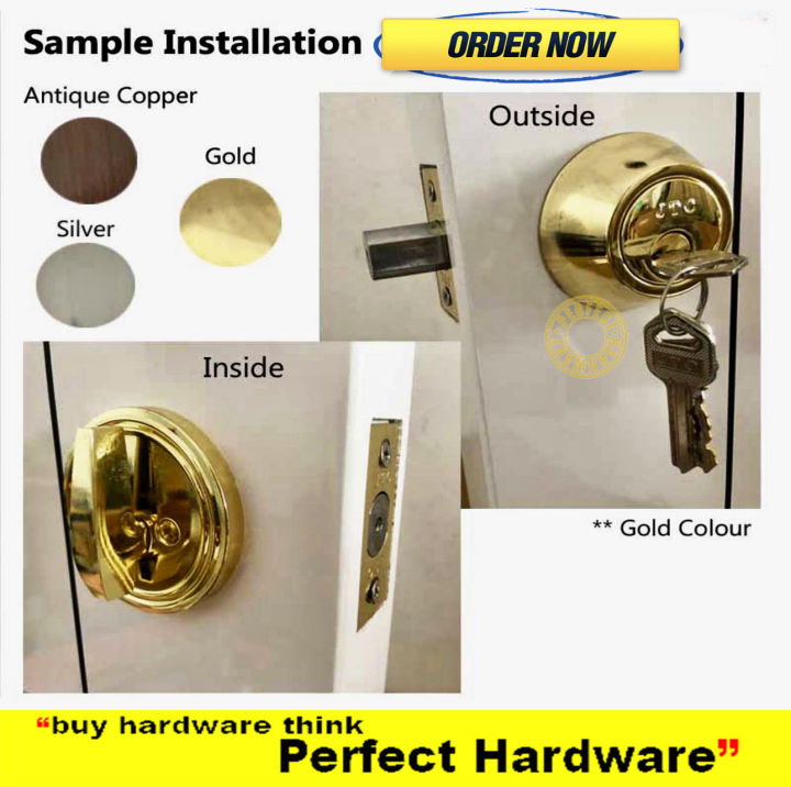 [READY STOCK] SINGLE DEAD BOLT LOCK / SS & AC & Brass | Lazada