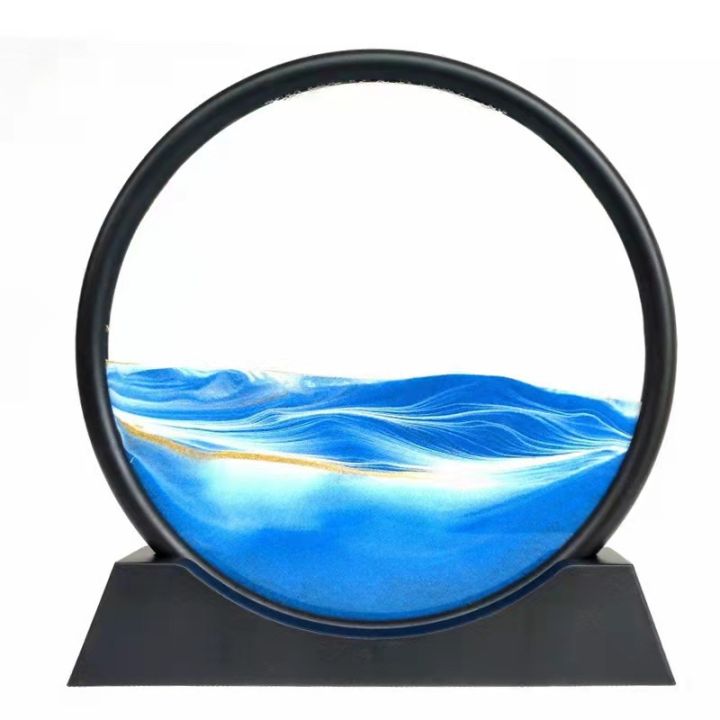 Moving Sand Art Picture Round Glass 3D Deep Sea Sandscape In Motion ...