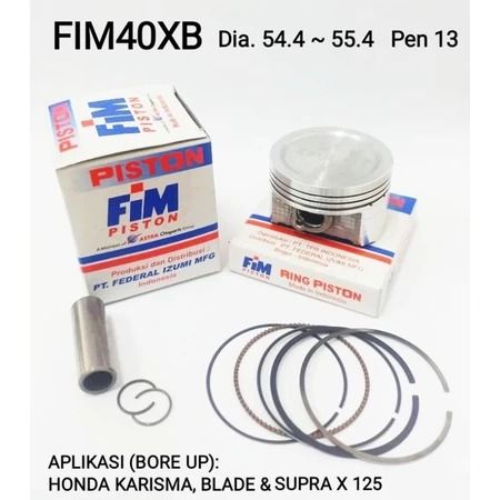 PISTONKIT SEHER FIM 40XB BORE UP SUPRA X 125 KHARISMA DIAMETER 54.4 54. ...