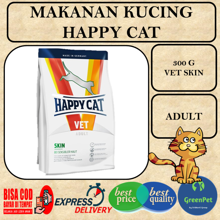 Makanan Kucing Happy Cat Vet Skin 300 gram Untuk Masalah Kulit Happycat ...