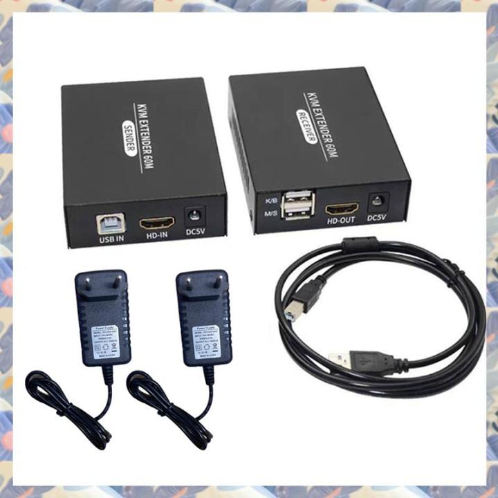 60M -Compatible KVM Extender -Compatible USB KVM Ethernet Extender ...