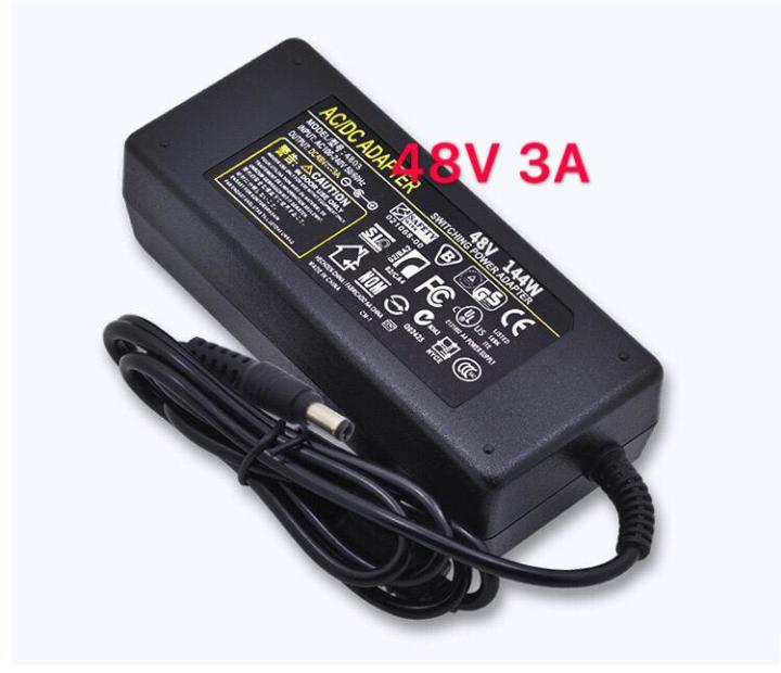 AC 100-240V to DC 48V 3Aแบตเต็ม 144W Power Adapter Port 5.5mm x 2.5mm ...