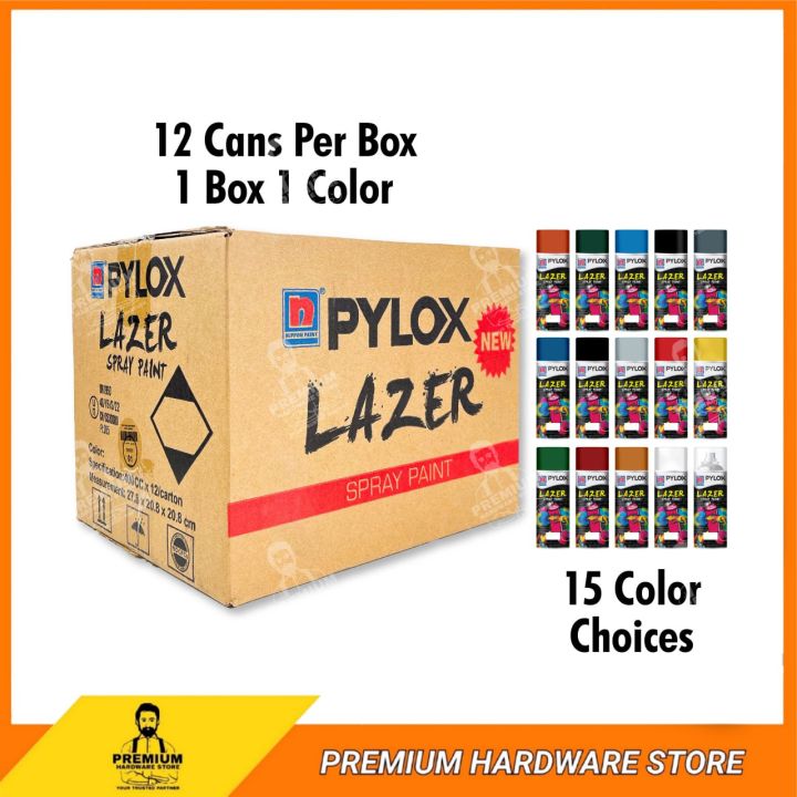NIPPON Pylox Lazer Spray Paint 400cc (12 Cans/Box) Spray Aerosol Paint ...