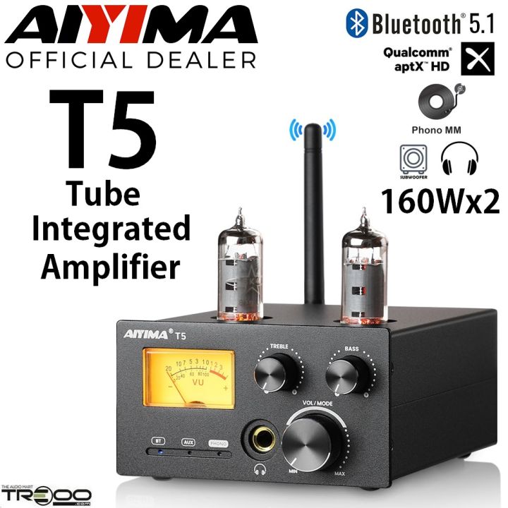 AIYIMA T5 Wireless Bluetooth Receiver/Streamer Hi-Fi Tube Integrated ...