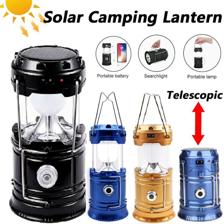 STVN 2 in 1 Solar Lamp Camping Light Emergency LED Flashlight with USB ...