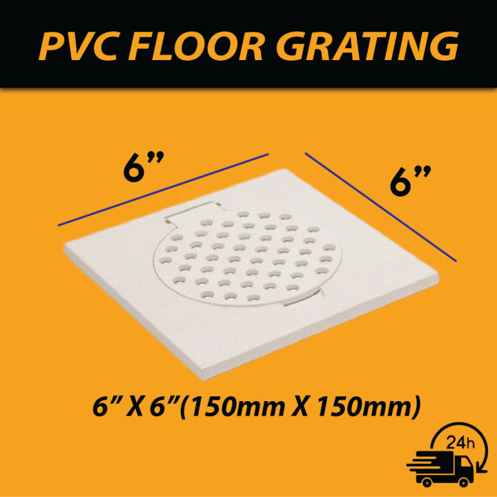 6''x6'' PVC Grating White Color Trap / Toilet Drain Cover / Floor Trap ...