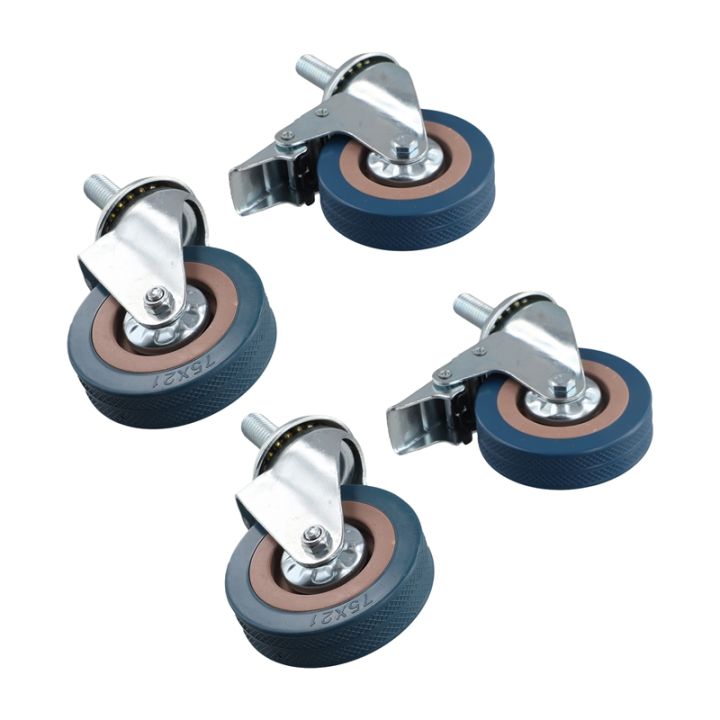 Heavy Duty 75mm Swivel Castor with Brake Trolley Casters wheels for ...