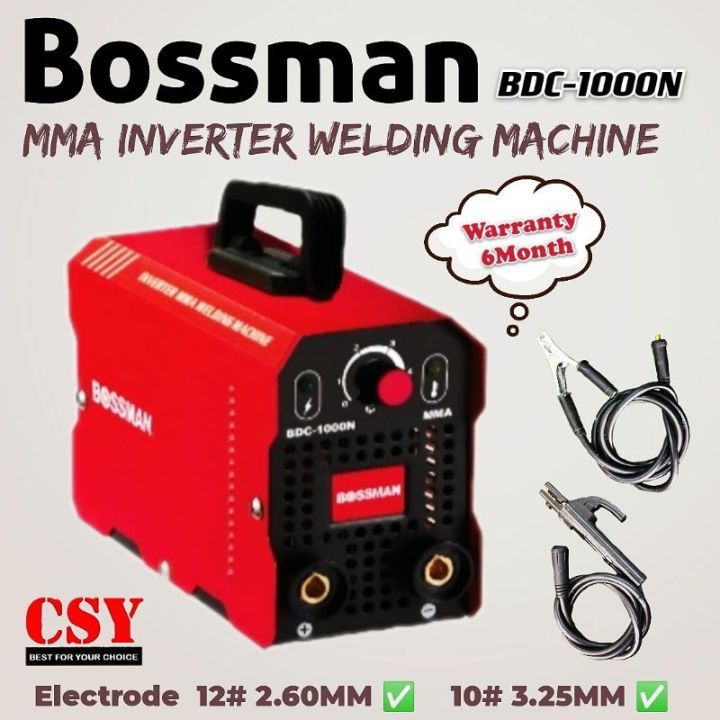 BOSSMAN BDC-1000N MMA/ARC INVERTER WELDING MACHINE (Electrode) / mesin welding | Lazada