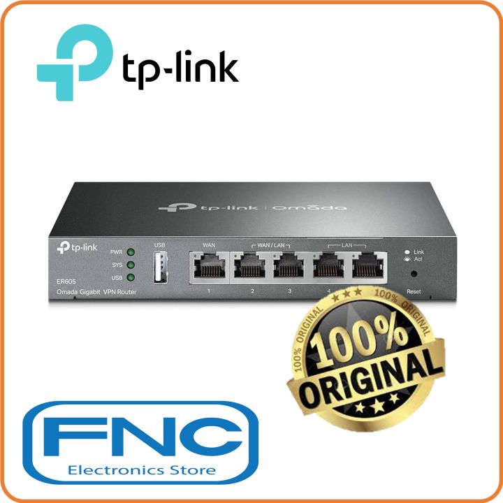 TP-LINK ER605 Network 5 Port Gigabit Ports With 1 x Gigabit WAN port, 2 ...