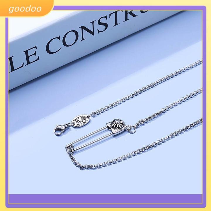 GOODOO เหล็กไททาเนียม สร้อยคอหมุดปัก เครื่องประดับอัญมณีอัญมณี จี้ห้อย ...