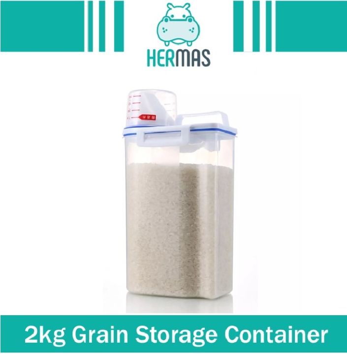 2KG Rice bucket storage grain storage Kitchen Rice Dispenser Storage ...