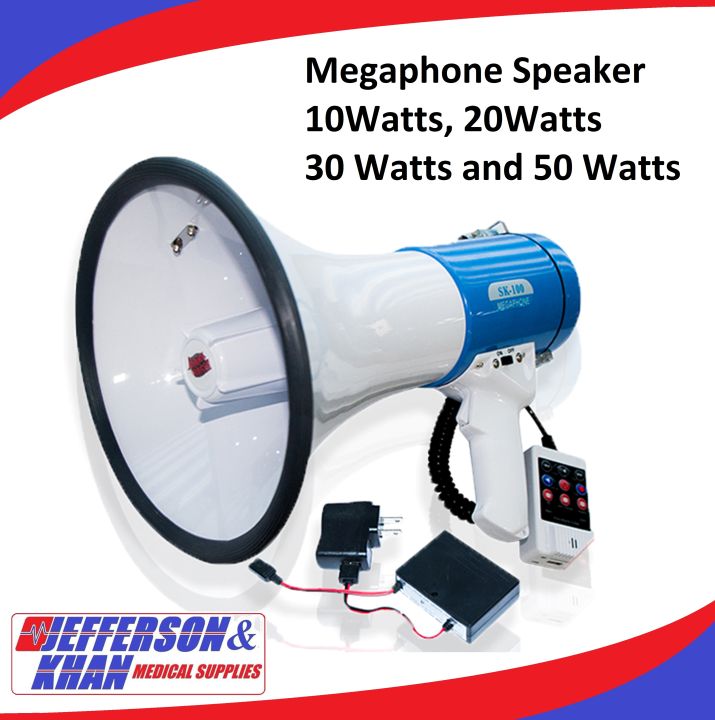 Megaphone Speaker Bullhorn Siren Alarm with Rechargeable Battery ...
