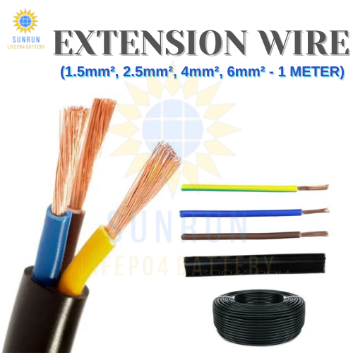Extension Wire(1.5mm², 2.5mm², 4mm², 6mm² - 1 METER) Double Core for ...