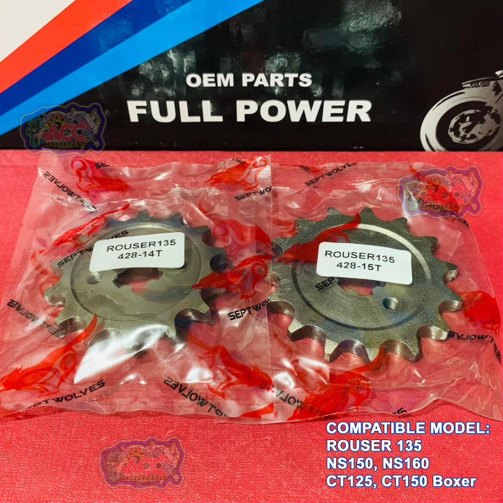 ACC Motorparts Engine Sprocket Rouser 135, NS150, NS160, CT125, CT150, CT100B 13T 14T 15T - 428 ...