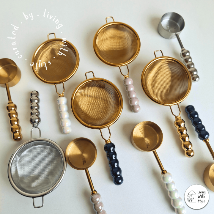 Living With Style - Spiral Bubble Aesthetic Measuring Cup and Stainer ...