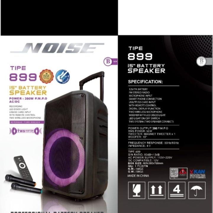 SPEAKER AKTIF 15" NOISE 899B 899 B SPEAKER WIRELESS BLUETOOTH | Lazada ...