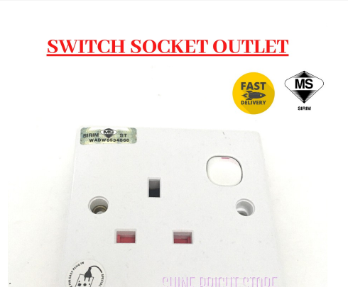 13A SWITCH SOCKET OUTLET / SUIS SOKET 13AMP / 13A 3PIN SWITCH SOCKET ...