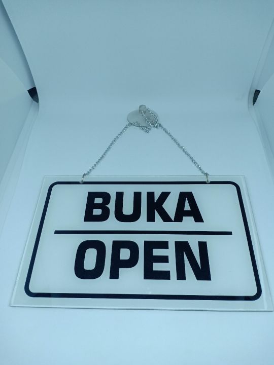 Papan Nama Sign Board Acrilik Buka/Open Tutup/ Closed | Lazada Indonesia