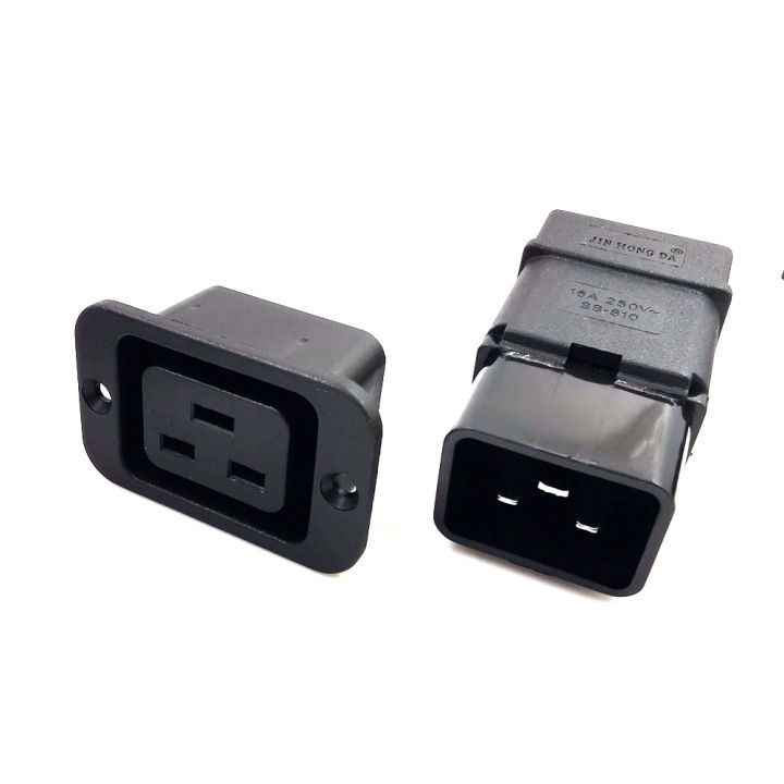 1 cặp (2pcs) C19 và C20 tấm sạc năng lượng mặt trời gắn kết cắm rewirable nối IEC320 3 pin ổ cắm ...