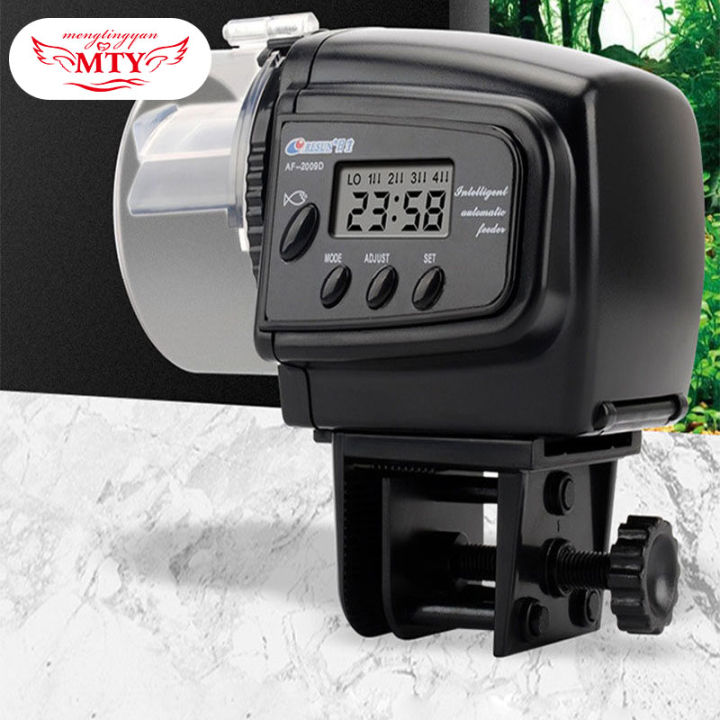 Adjustable Automatic Fish Feeder Aquarium Timer Auto Fish Tank LCD Display Large Capacity Pond ...