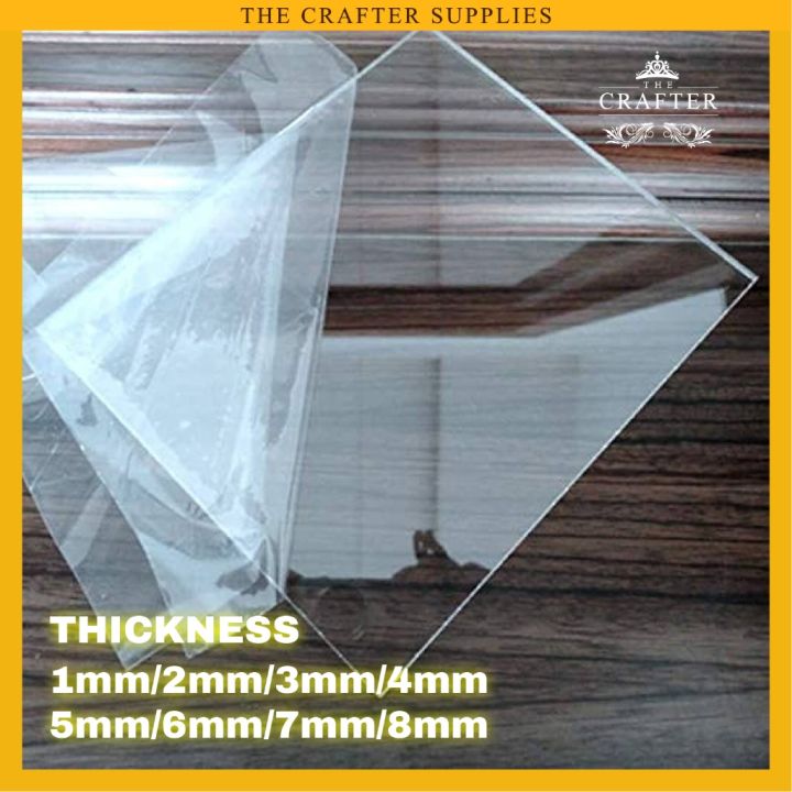 3mm Clear Transparent Acrylic Sheet Med size / Pre Cut Size Plastic ...