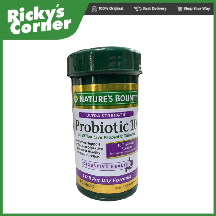 natures bounty probiotic 10 20 billion live probiotic cultures 70 caps ...