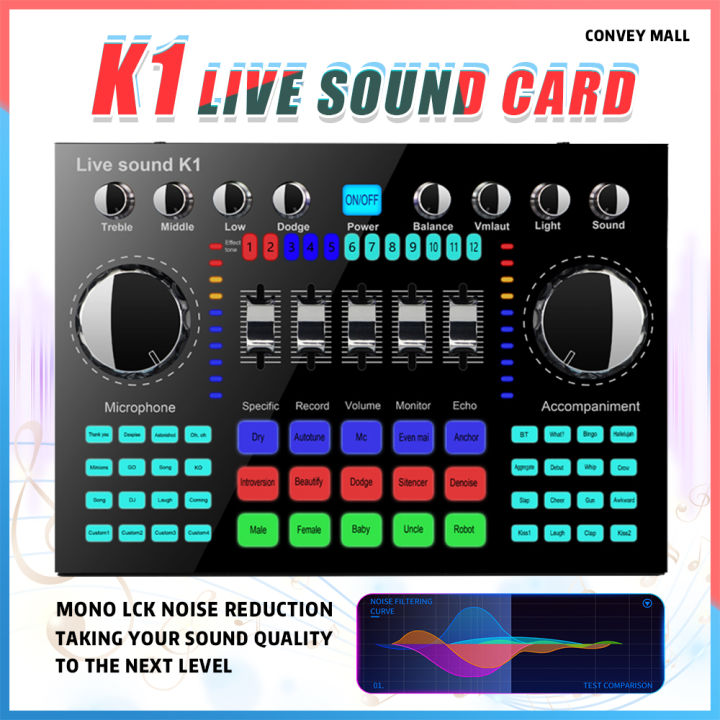 Original K1 Live Sound Card For PC Cellphone Youtube HIFI Mixer Voice ...