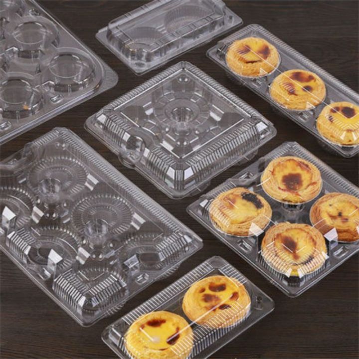 RORA - (10 Pcs) Egg Tart Box | Plastic Transparent Disposable ...