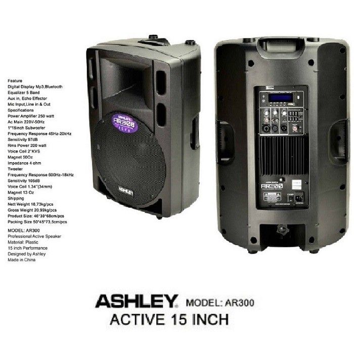 Speaker Aktif Ashley AR300 Original Active AR 300 15 inch | Lazada ...