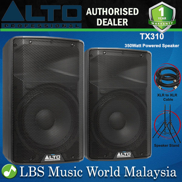 Alto Professional TX310 350 Watt 10 Inch Powered Loudspeaker with Stand ...