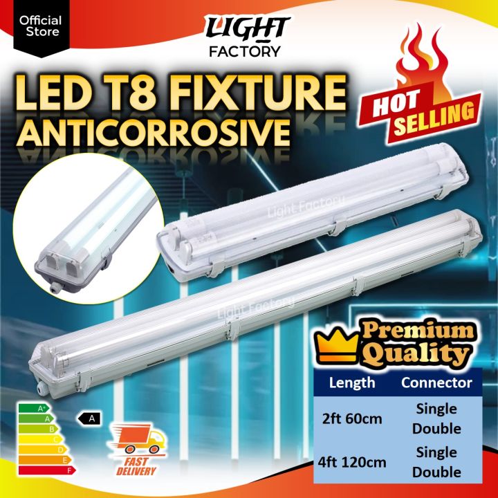 Anti Corrosive/Weatherproof LED T8 Single Circuit Casing For T8 LED ...