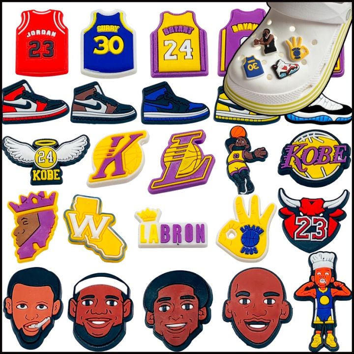 Croc Jibz NBA Professional Star Basketball Kobe Lakers DIY Clog Charms ...