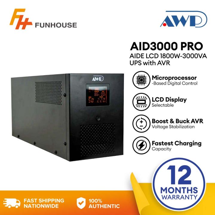 Funhouse | AWP AID3000 Pro Aide Pro LCD 1800W-3000VA UPS with AVR ...