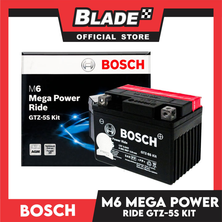 Bosch M6 Mega Power Ride AGM Battery GTZ-5S Kit | Lazada PH