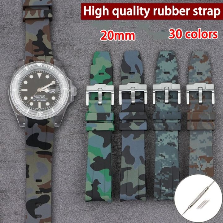 New Curved Interface Rubber Camouflage Strap for MoonSwatch ...