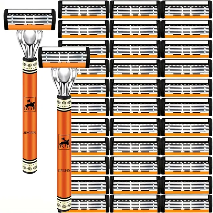 6-Layers Safety Razor Set High Quality Men Razor Sharp Stainless Steel ...